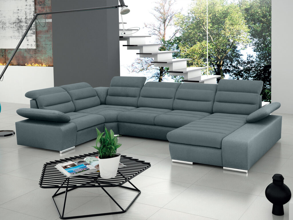 Rozkládací rohová sedačka KORFU II šedá | eu-nabytek.cz