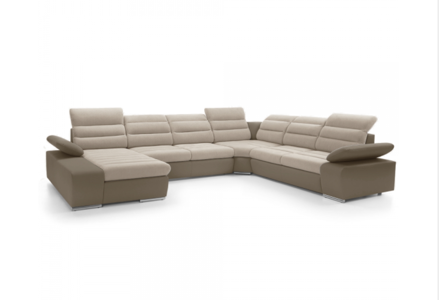 Rozkládací rohová sedačka KORFU III béžová / hnědá | eu-nabytek.cz